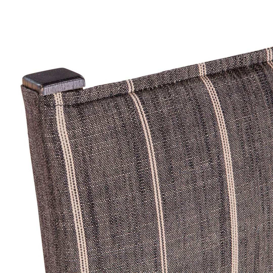 Maya Dining Chair Black Leather + Striped Fabric – Domaci