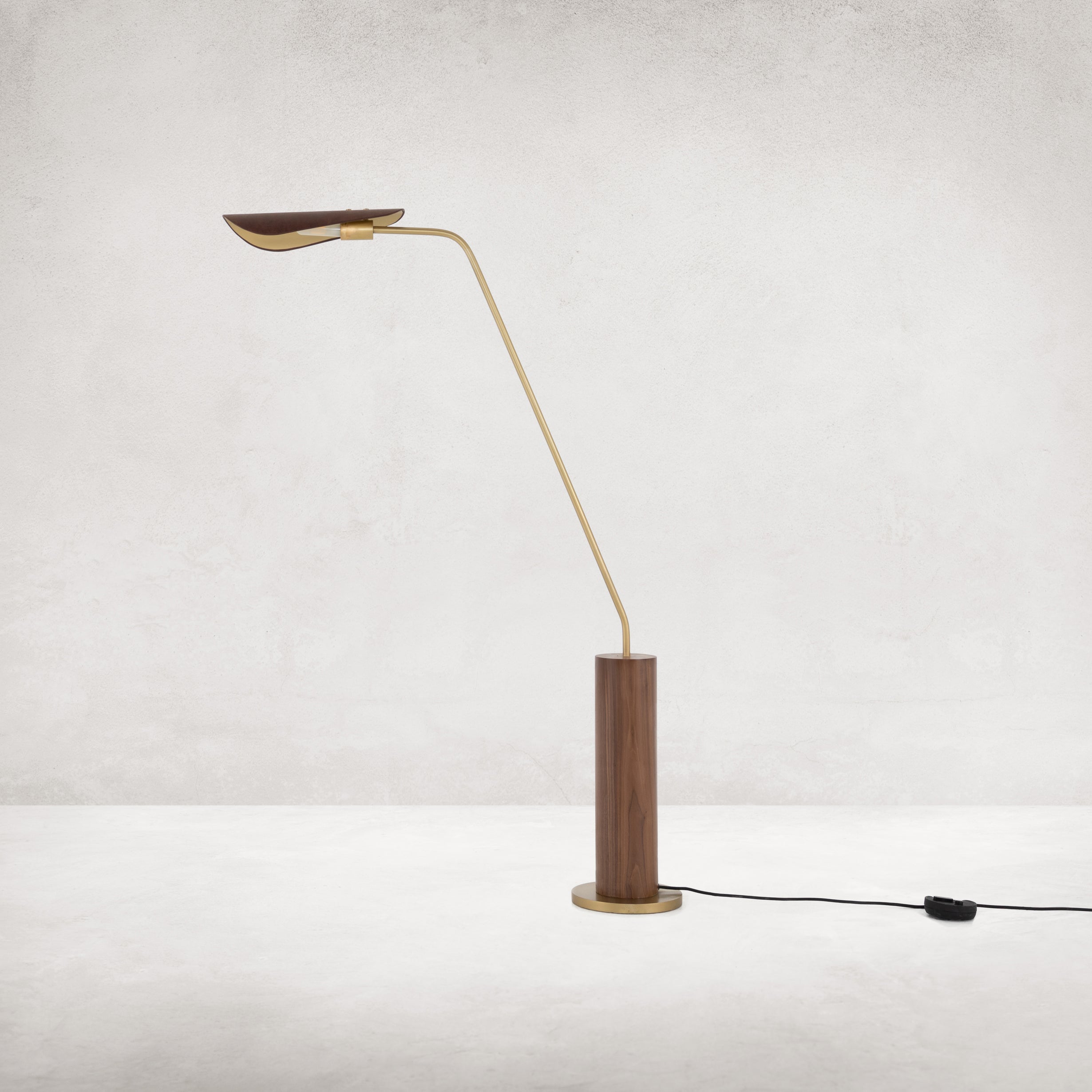 Astrid Floor Lamp-Dark Brown Leather – Domaci