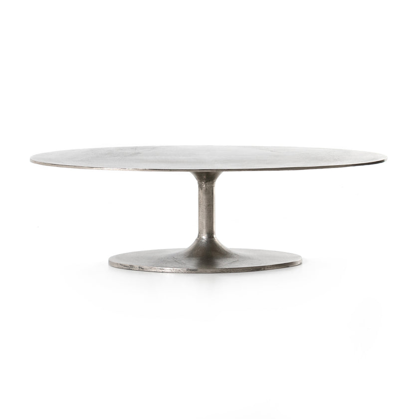 Simone Modern Tulip Coffee Table -Antique Nickel- Indoor or Outdoor ...