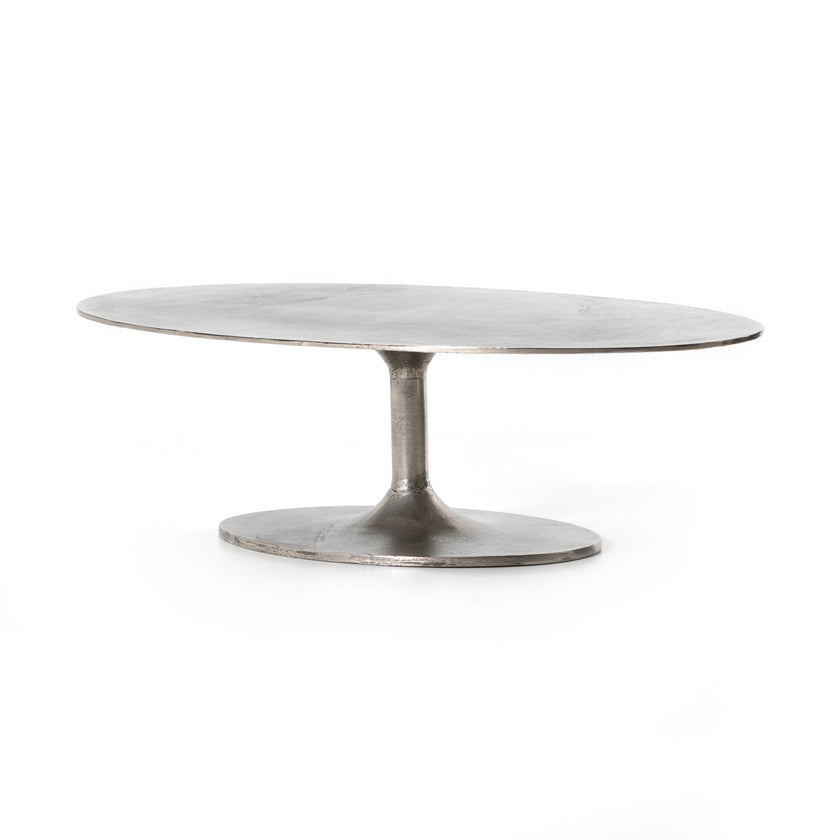 Simone Modern Tulip Coffee Table -Antique Nickel- Indoor or Outdoor ...