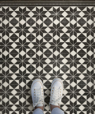 Pattern 20 "Stargazer" With Border Vinyl Floorcloth - Spicher & Co ...