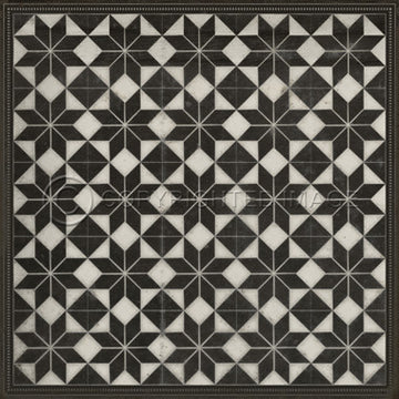 Pattern 20 "Stargazer" With Border Vinyl Floorcloth - Spicher & Co ...