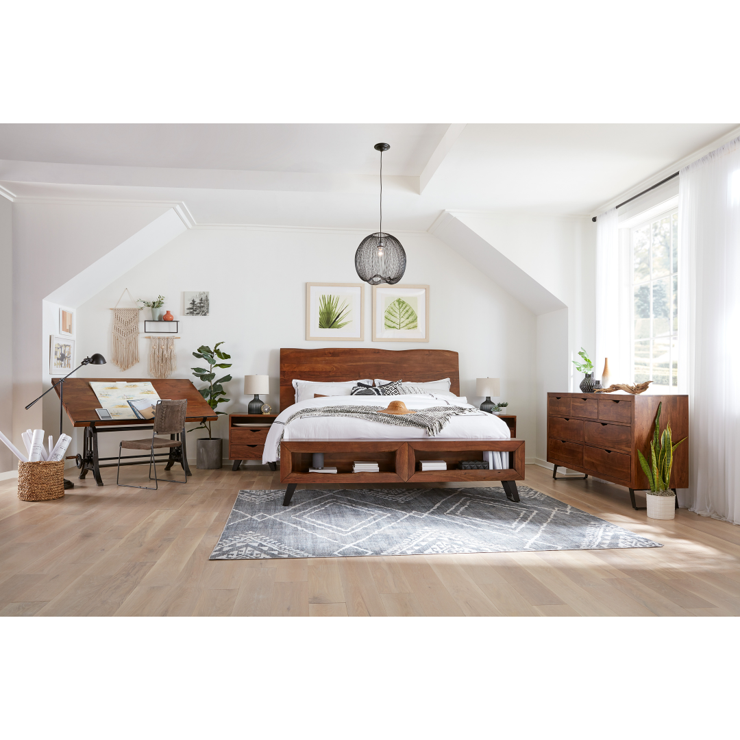Lehigh Loft Rustic Modern Live-Edge Bed with Storage – Domaci