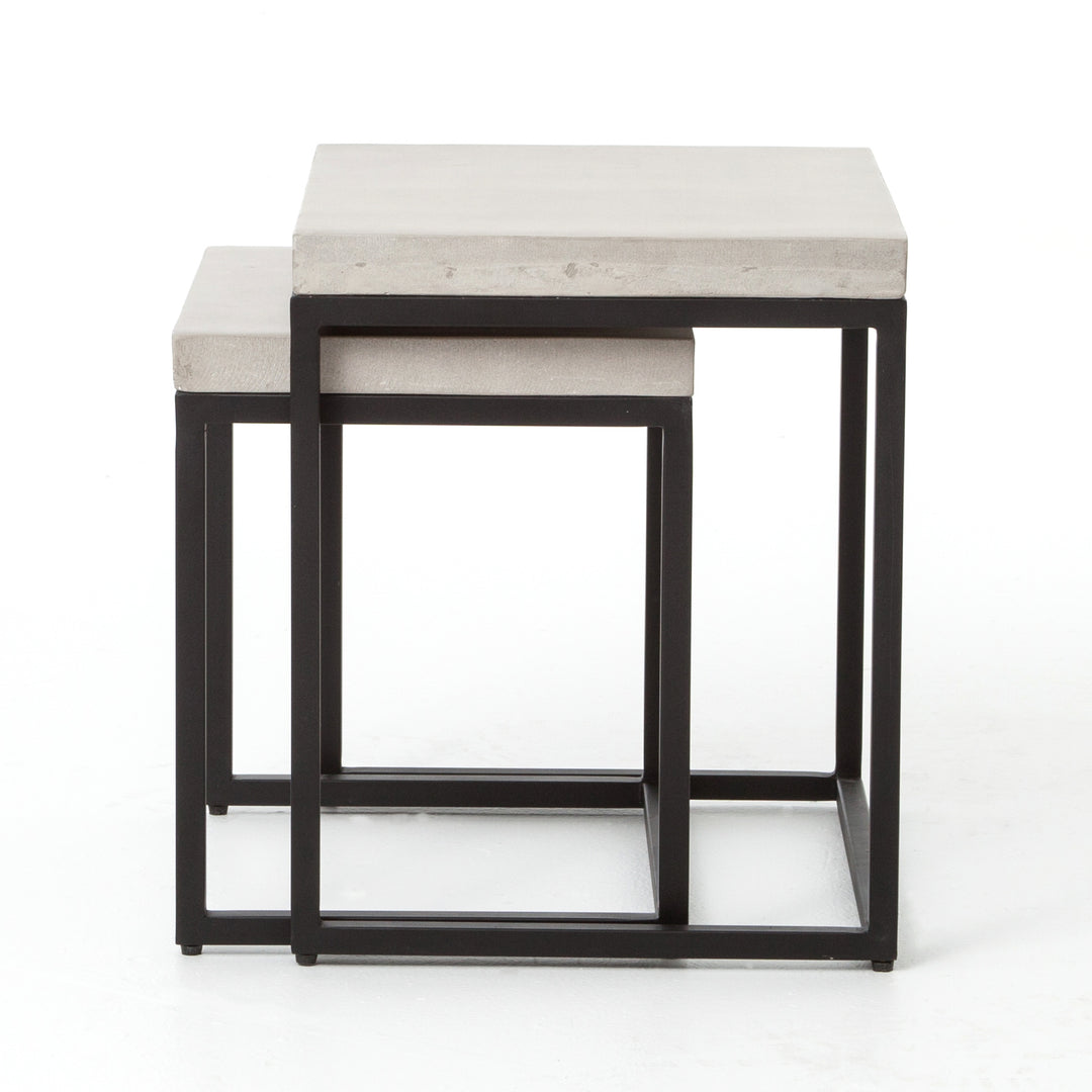 Maximus High End Modern Nesting Side Tables (2) - Concrete and Iron ...